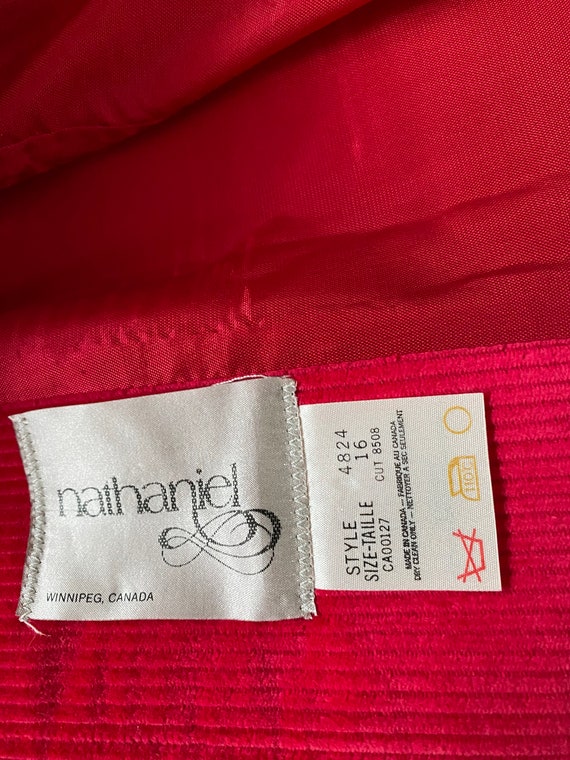 Vintage Ruby Red Corduroy Coat 1970s Nathaniel - Gem