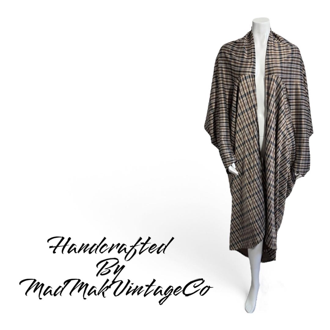 Vintage 1920s Inspired Cocoon Coat – Handmade Black & White Oversized ...