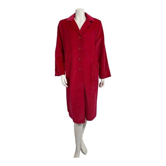 Vintage Ruby Red Corduroy Coat 1970s Nathaniel - Gem