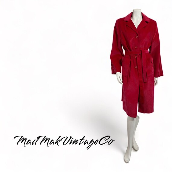 Vintage Ruby Red Corduroy Coat 1970s Nathaniel - Gem