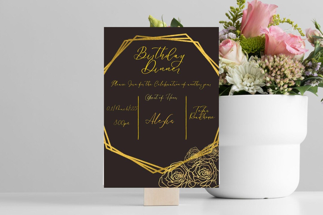 Birthday Dinner Invitation Editable Template - Etsy
