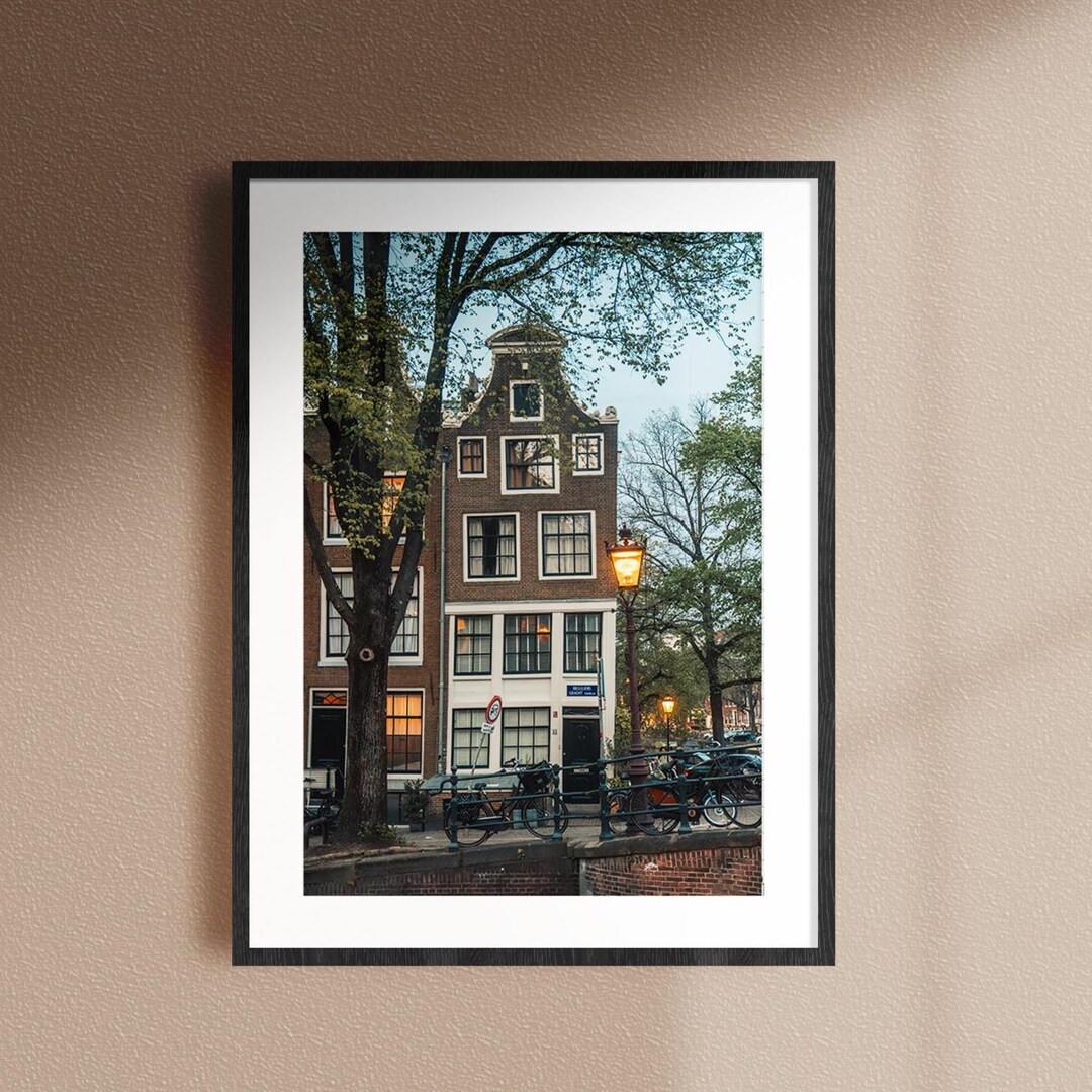Amsterdam Canal House Print, Home Decor Wall Art, Warm Tone Prints ...