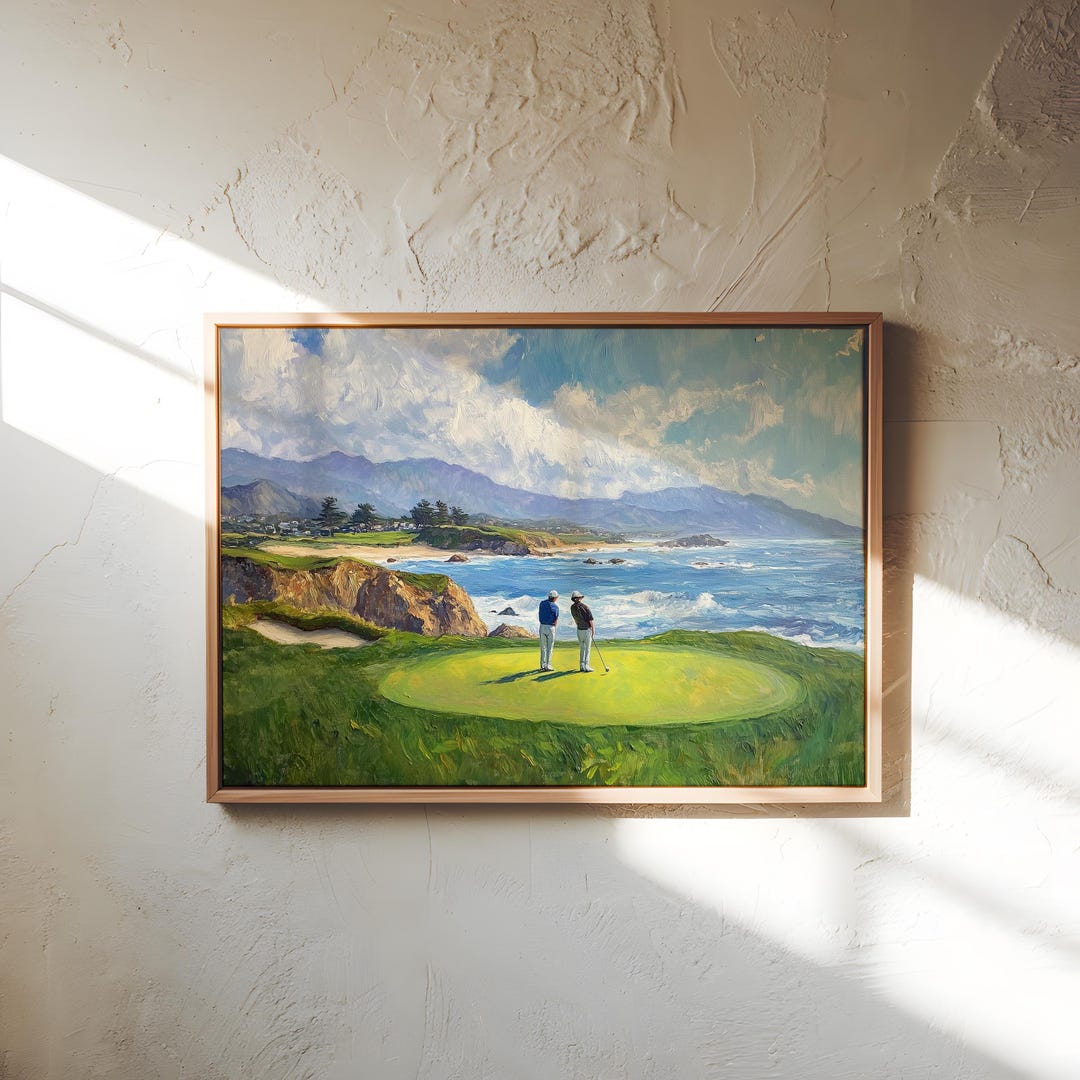 Pebble Beach Golf Course Painting – Coastal Golf Art, Impressionist ...
