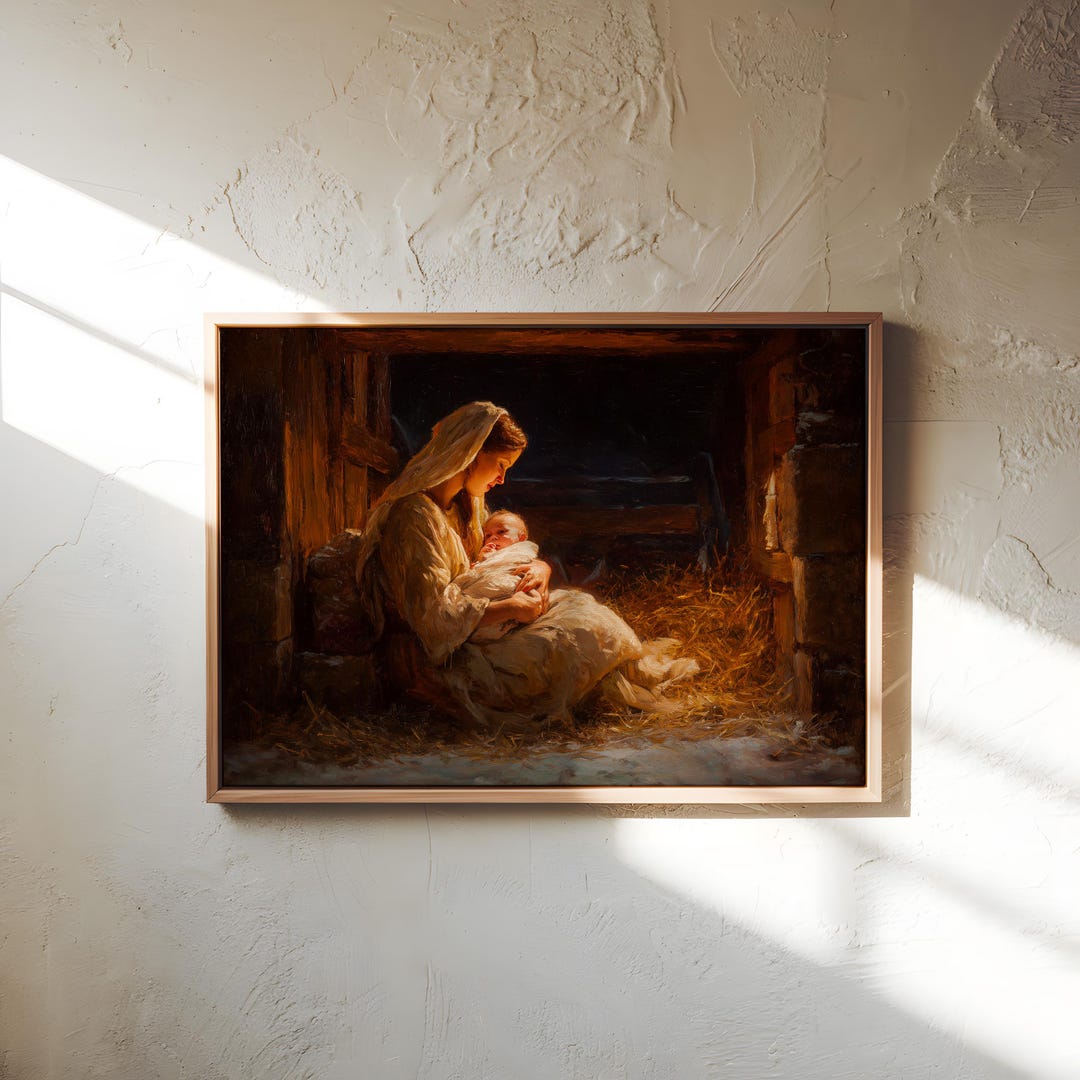 Mary and Baby Jesus Art Print – Nativity Art for Christmas – Christian ...