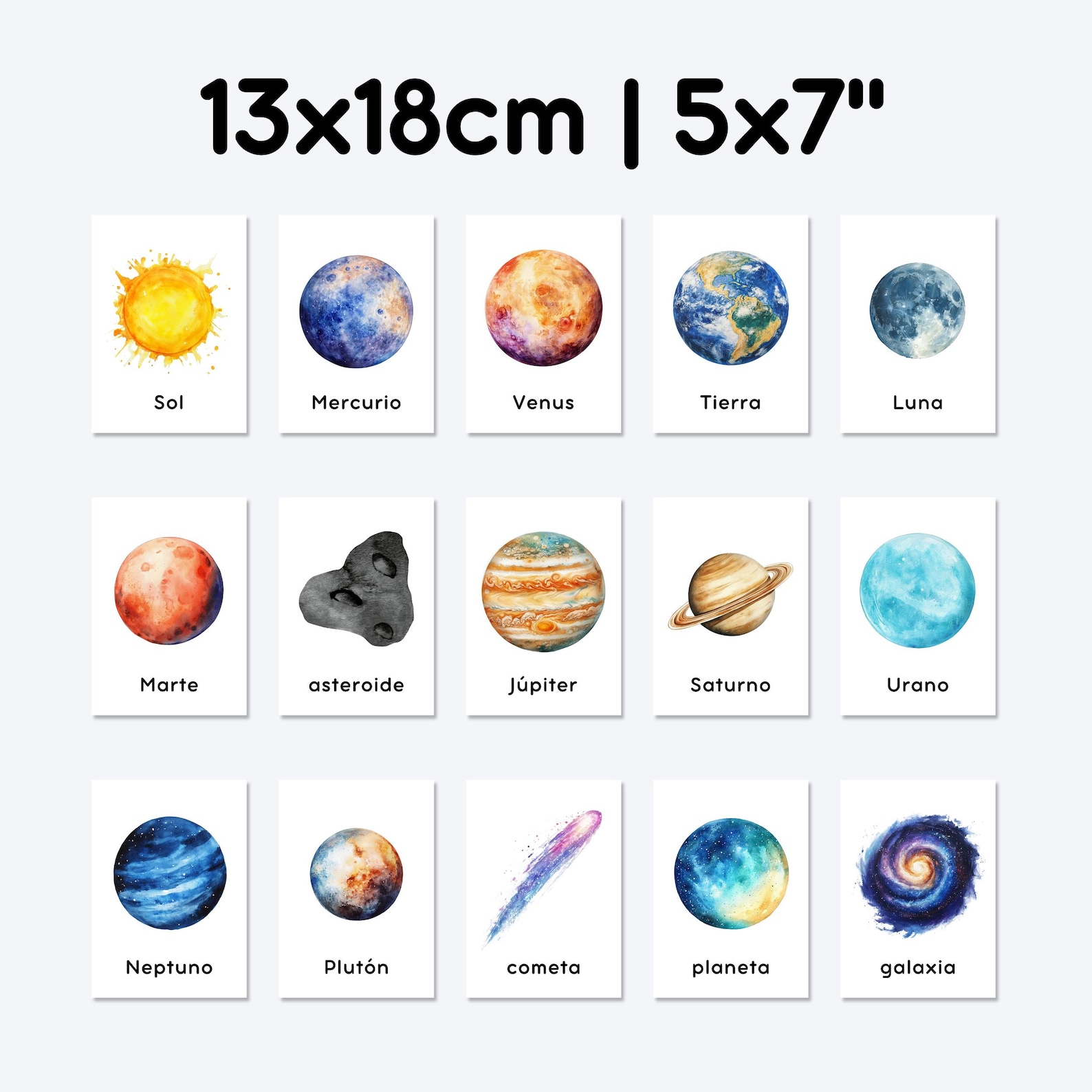FLASHCARDS De SISTEMA SOLAR | Educational Printable Cards | Montessori ...