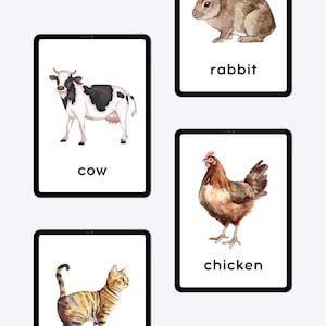 FARM ANIMALS FLASHCARDS | Educational Printable Cards | Montessori Pre ...