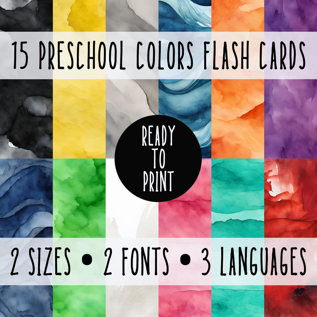 15 COLORS Flash Cards | Multilingual Learning Resource | Preschool ...
