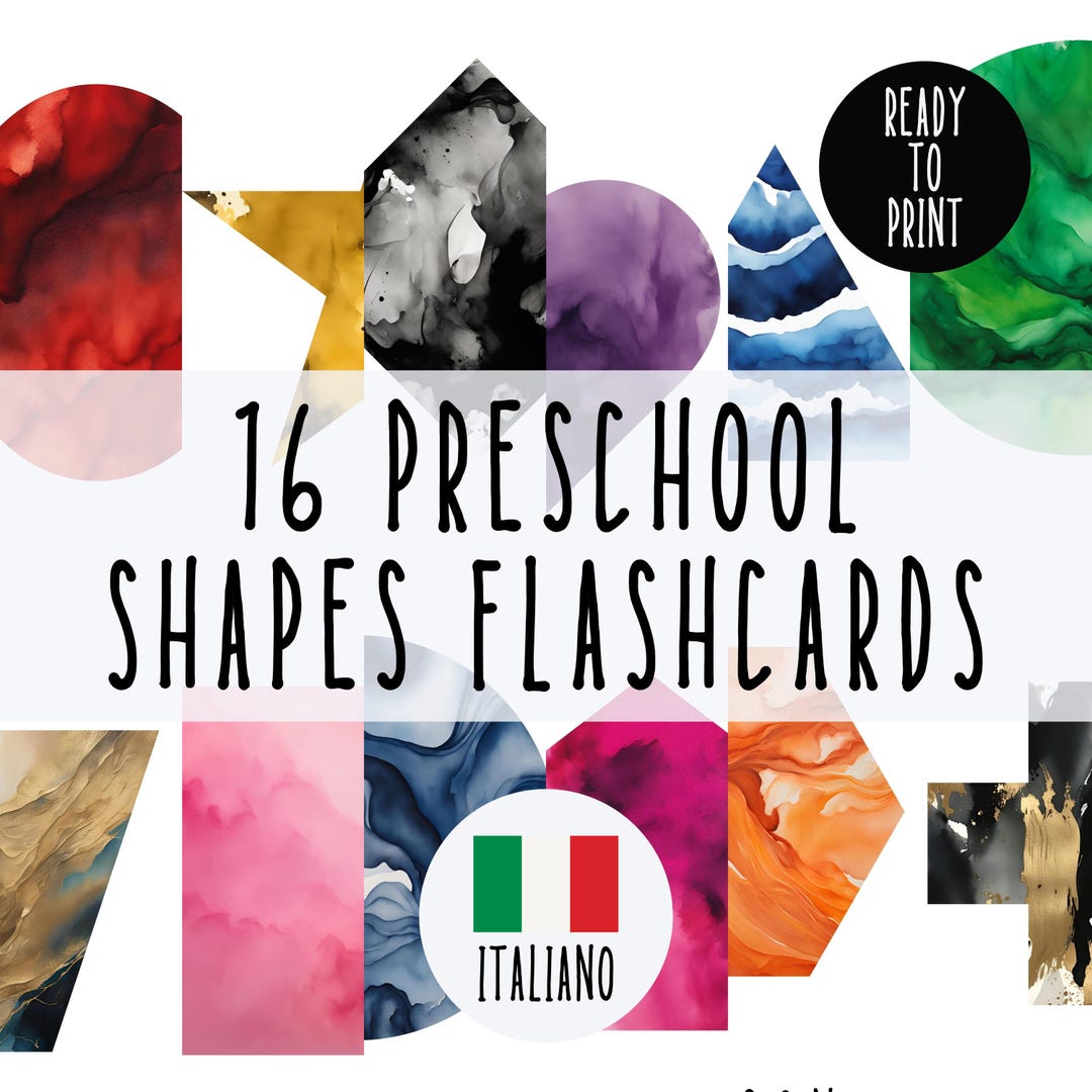 16 SHAPES FLASHCARDS | Italian Learning Resources | Montessori ...