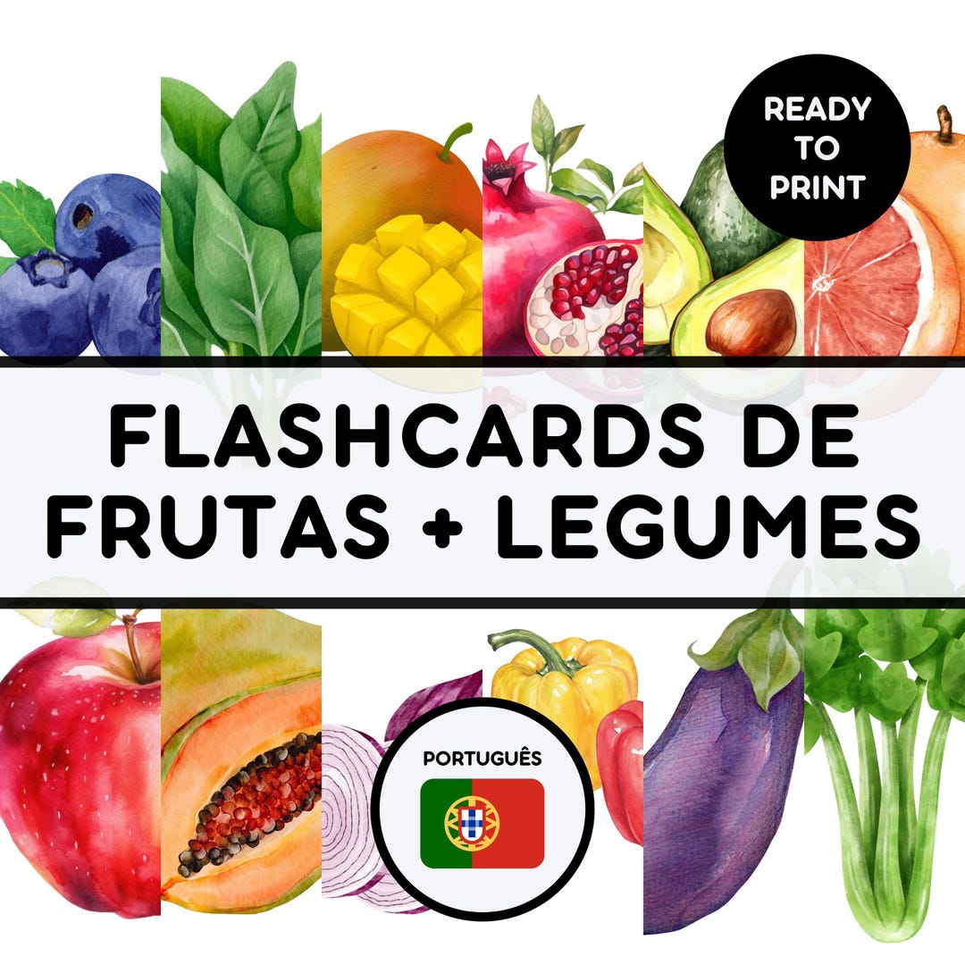 FRUTAS + LEGUMES FLASHCARDS | Educational Printable Cards | Montessori ...