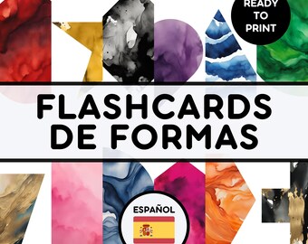 Shapes Flashcards in SPANISH, 2D Shapes, Preschool, Kindergarten Cards ...