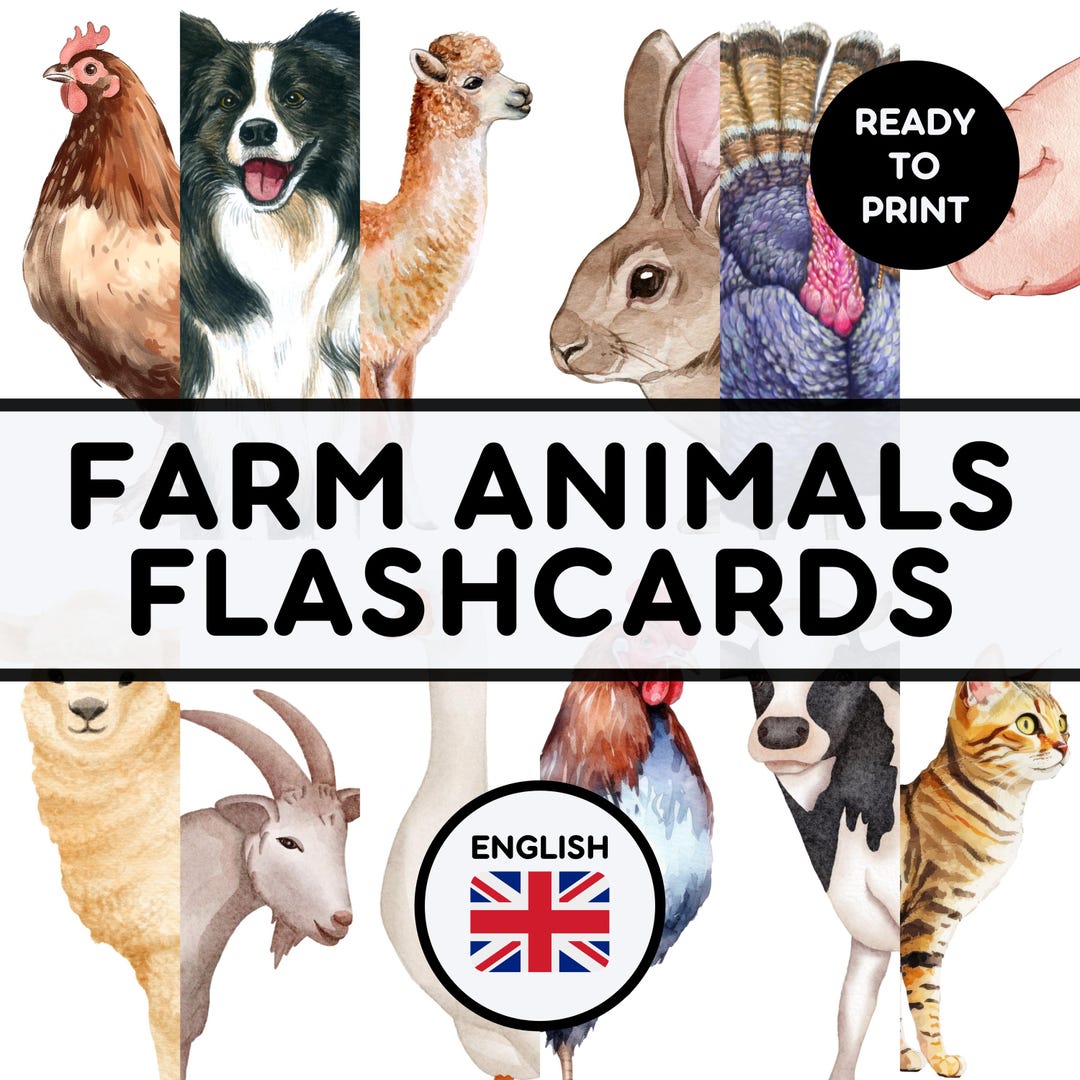 FARM ANIMALS FLASHCARDS | Educational Printable Cards | Montessori Pre ...