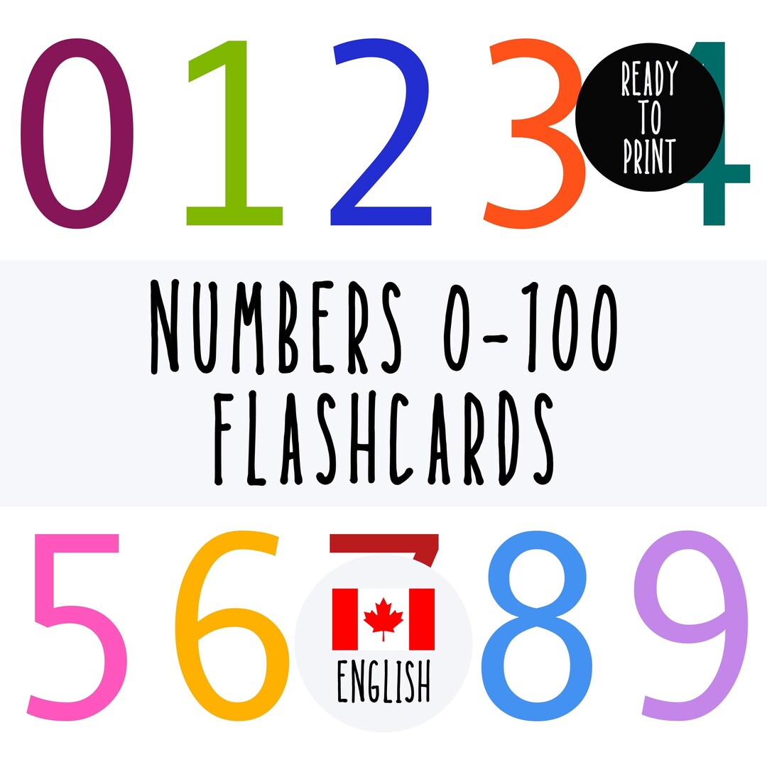 0-100 NUMBERS FLASHCARDS | English Learning Resources | Montessori ...