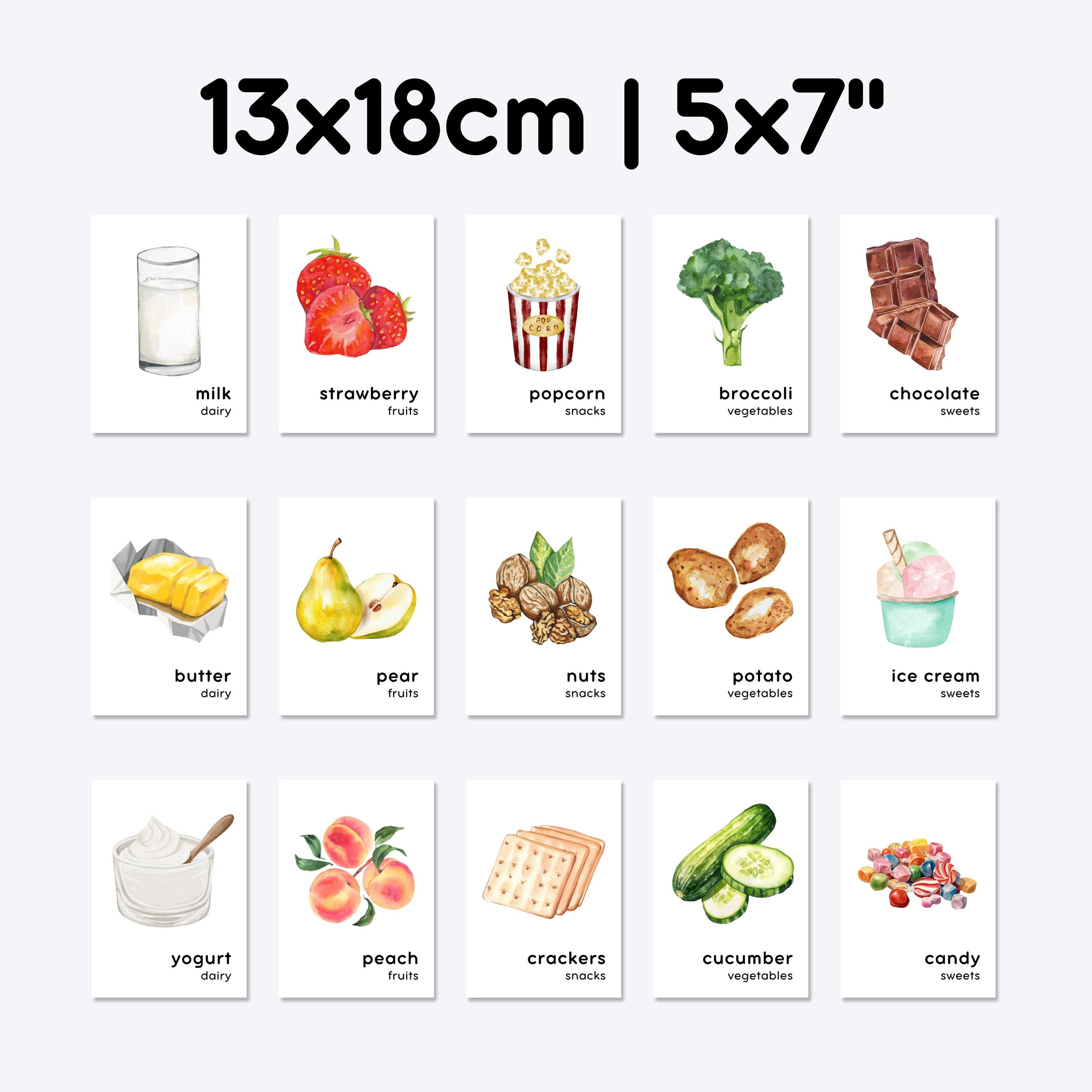 FOOD GROUPS FLASHCARDS | Educational Printable Cards | Montessori Pre ...