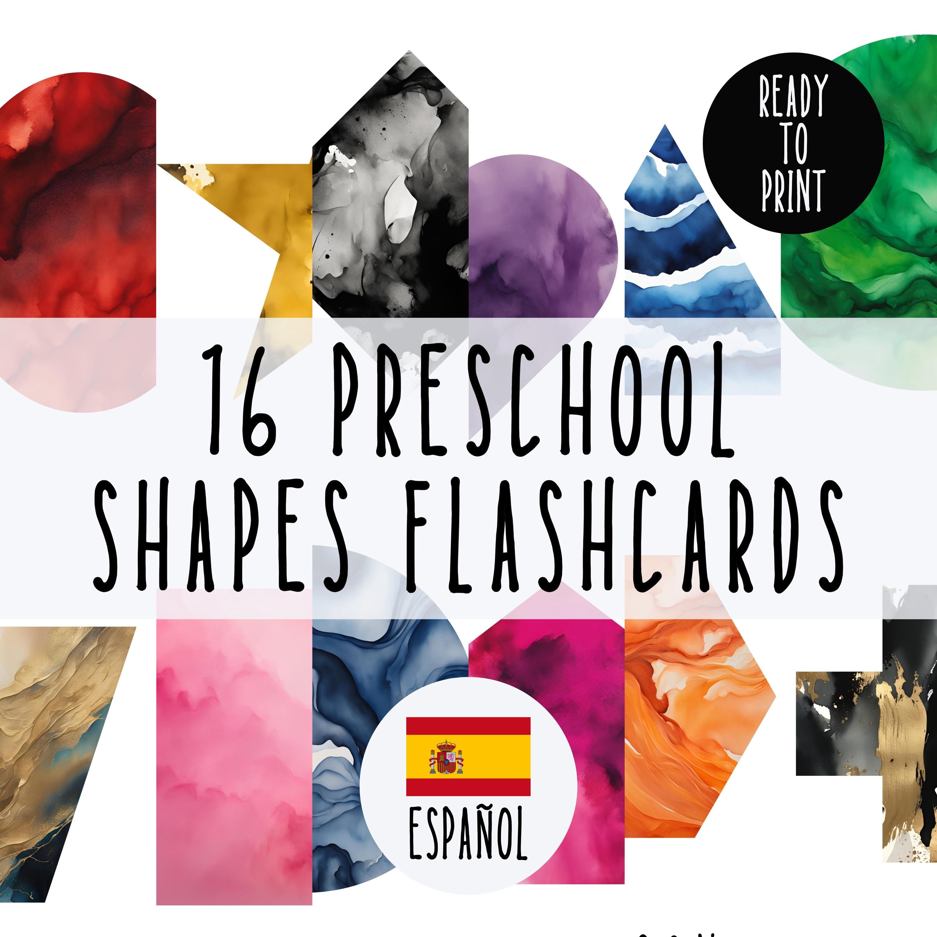 16 SHAPES FLASHCARDS | Spanish Learning Resources | Montessori ...