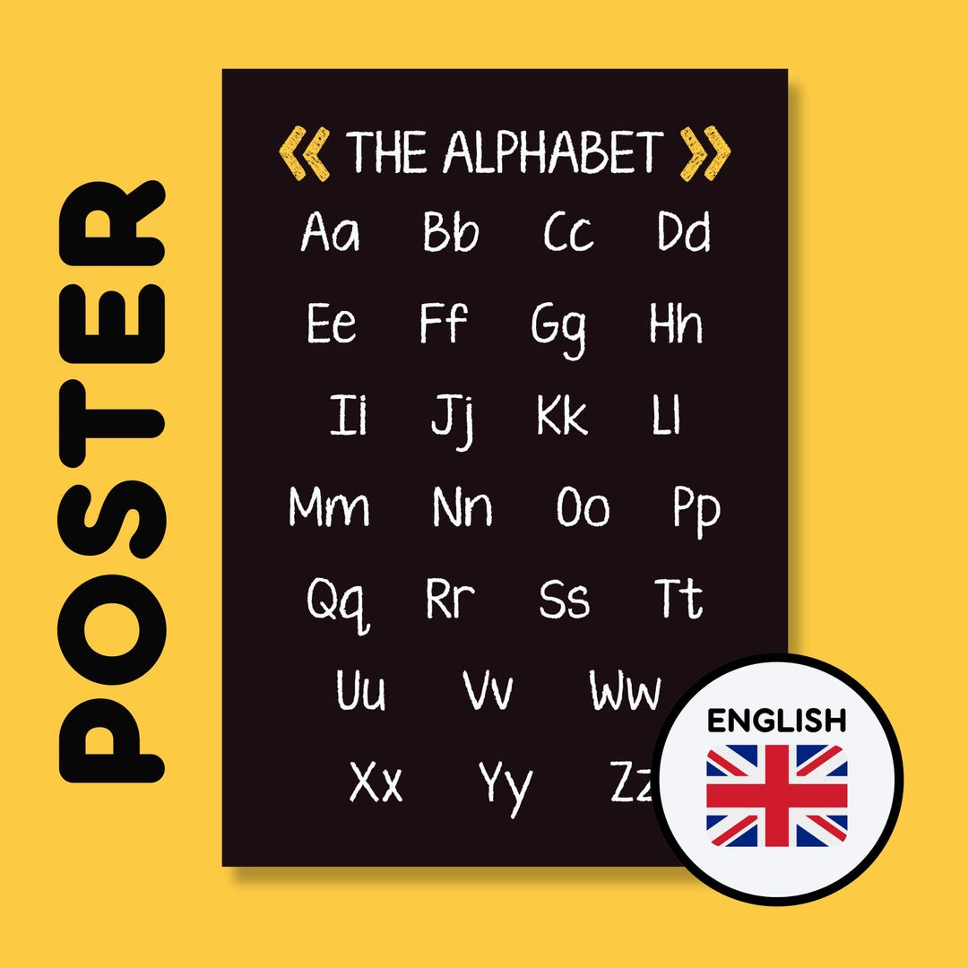 ALPHABET POSTER | English Language Educational Wall Art | Montessori ...