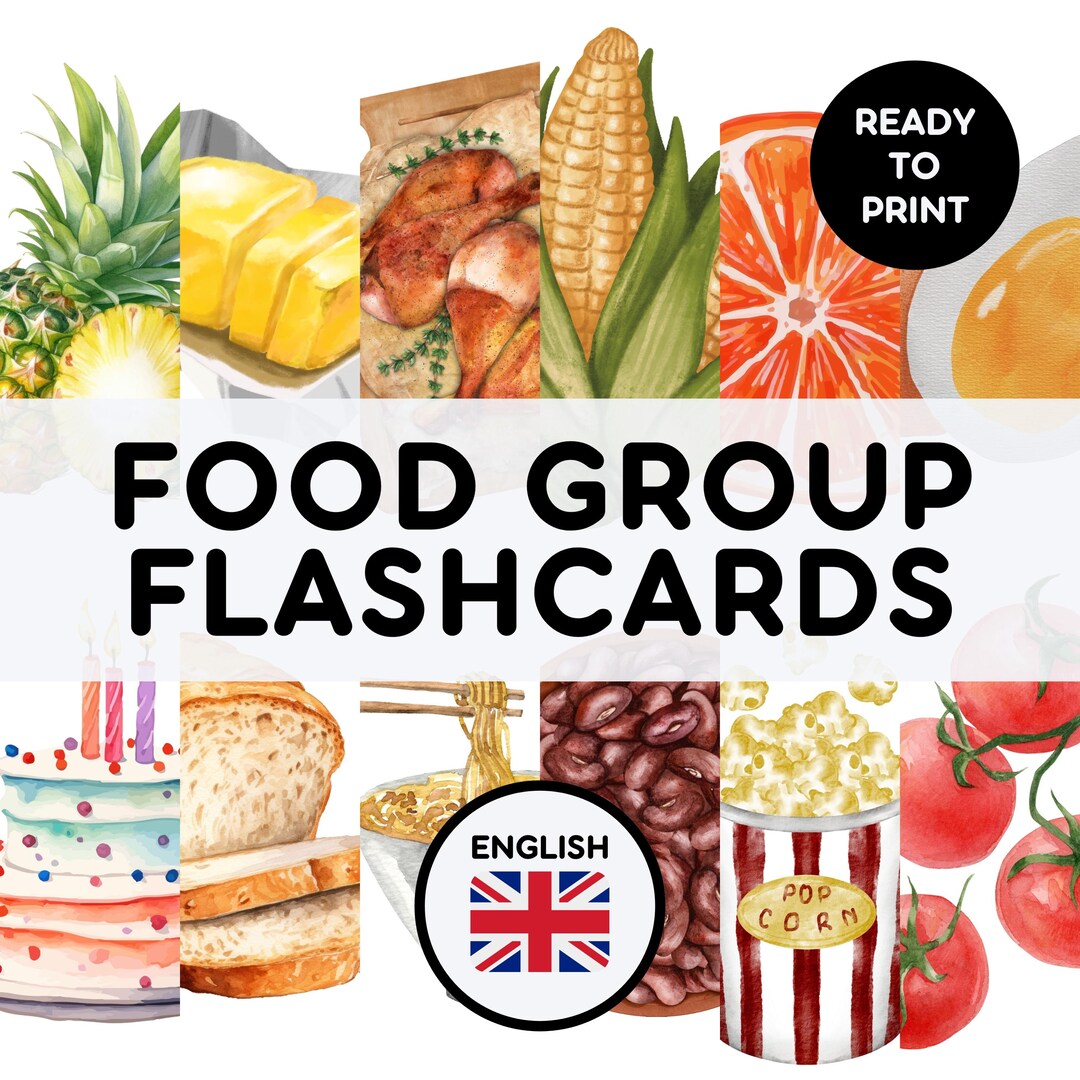 FOOD GROUPS FLASHCARDS | Educational Printable Cards | Montessori Pre ...