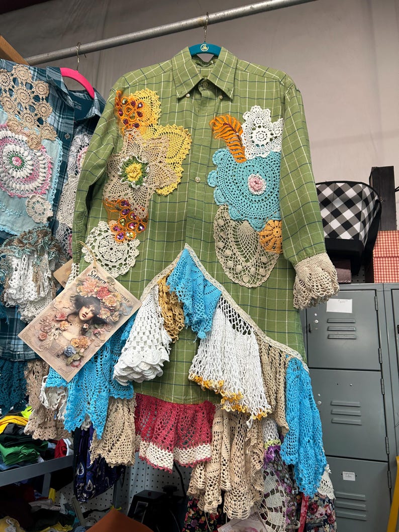 Boho, Hippie, Thrifted Items, Vintage Lace, Green - Etsy