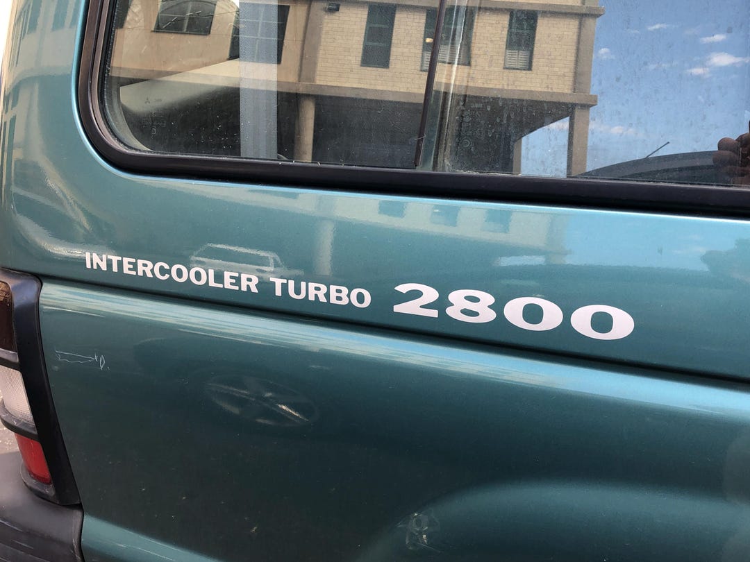 Two(2) INTERCOOLER TURBO 2500 2800 Vinyl Decals for Mitsubishi Pajero ...