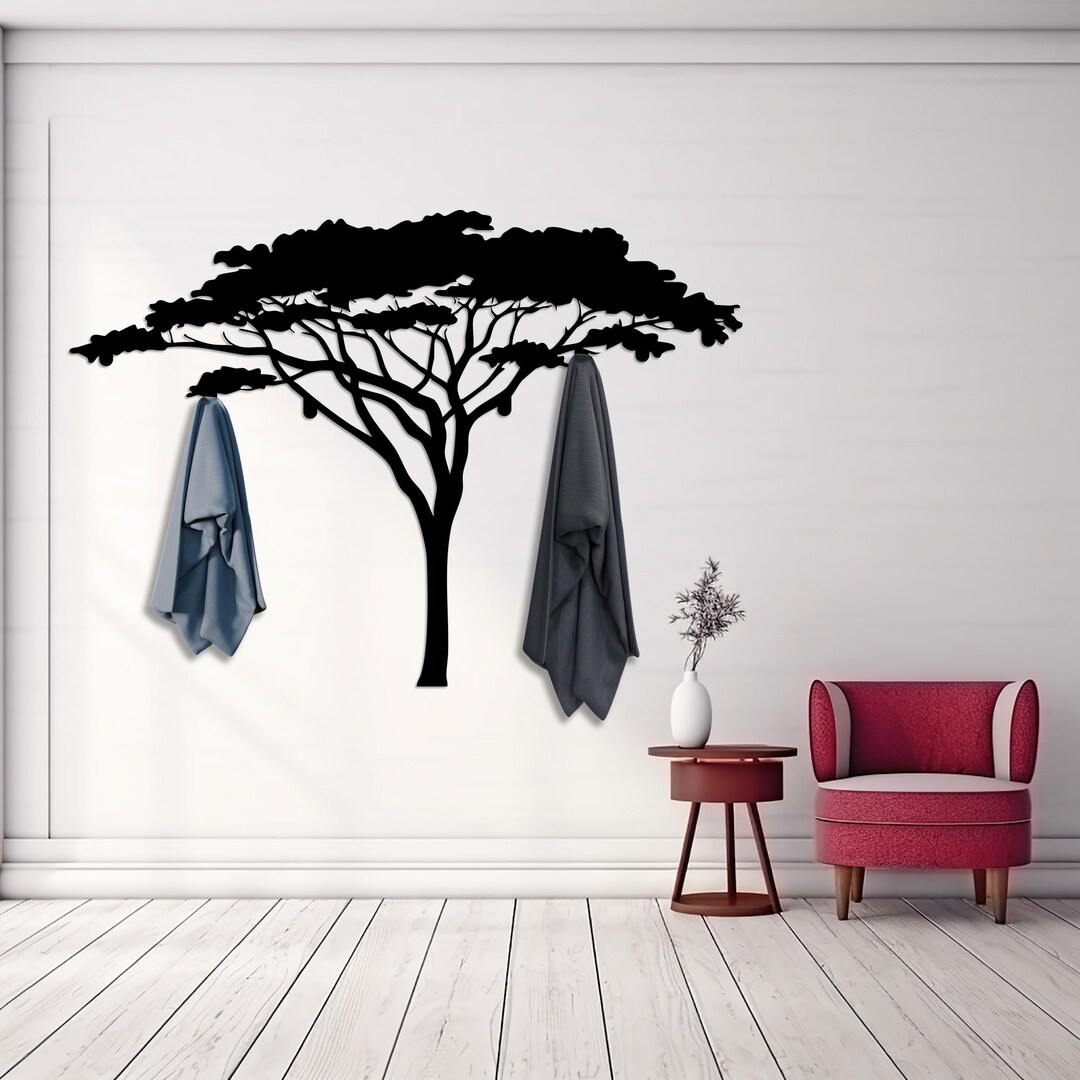 Metal Tree Wall Hooks, Tree Metal Coat Rack, Tree Hat Rack, Backpack ...
