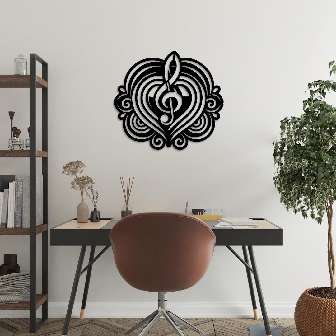 Music Note Metal Wall Art, Musician Gift, Modern Wall Art, Metal Music ...
