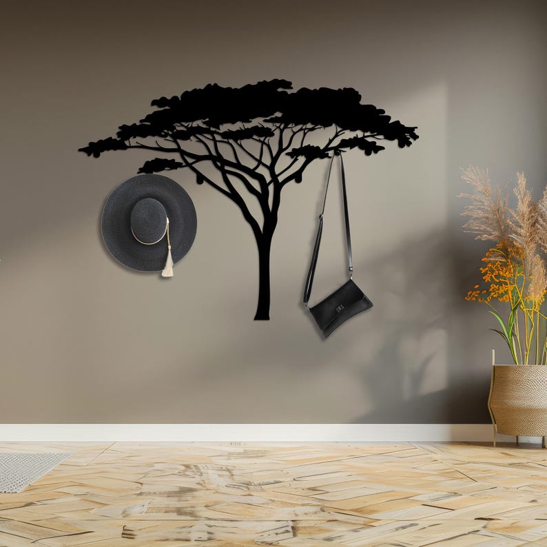 Metal Tree Wall Hooks, Tree Metal Coat Rack, Tree Hat Rack, Backpack ...