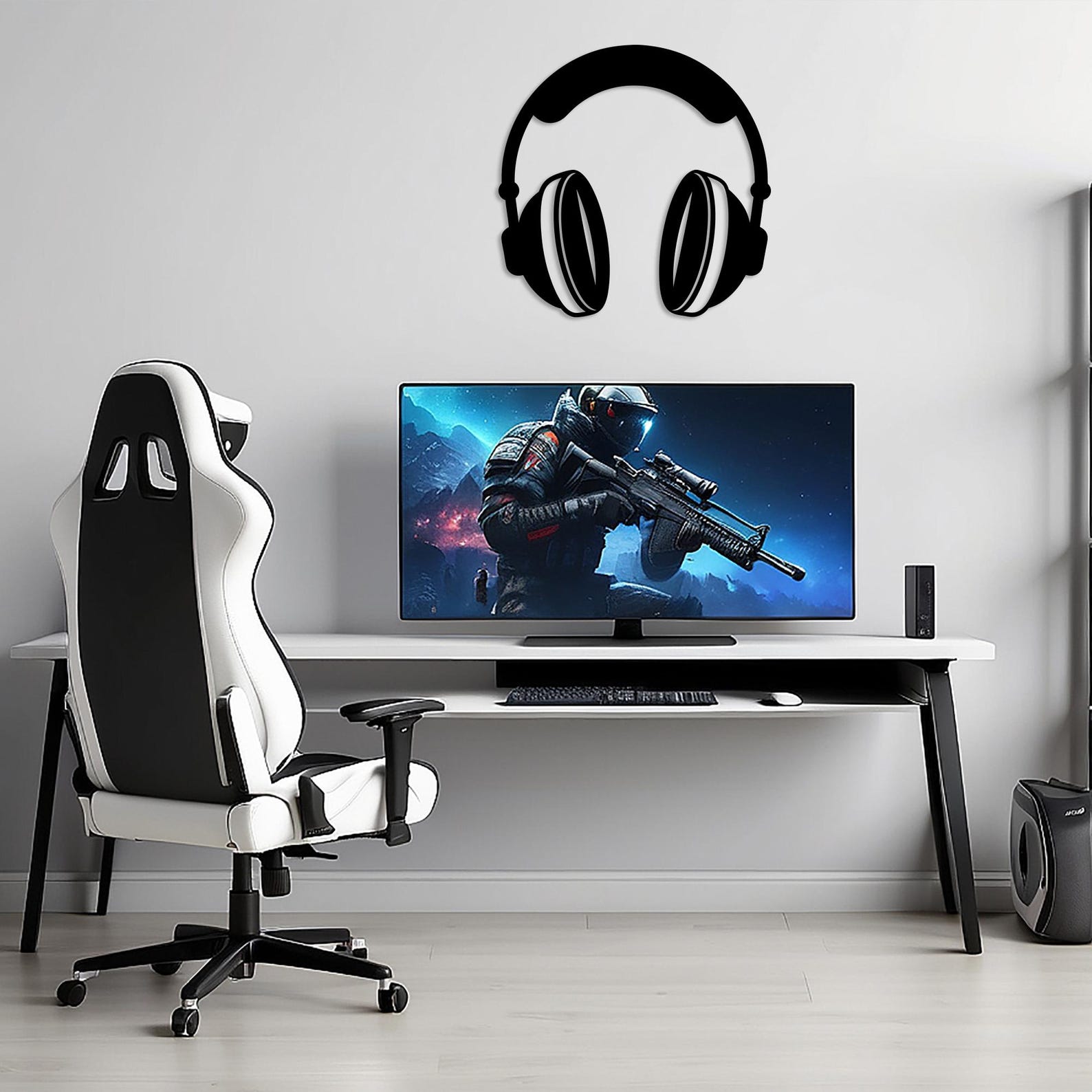 Headset Metal Game Room Wall Decor, Gaming Art, Large Metal Wall Art ...