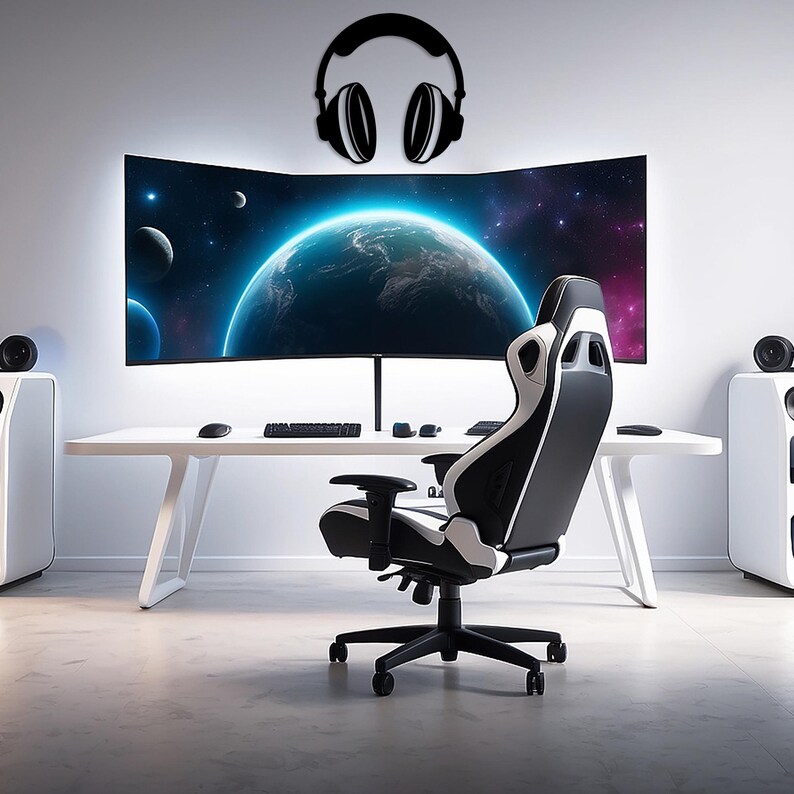 Headset Metal Game Room Wall Decor, Gaming Art, Large Metal Wall Art ...