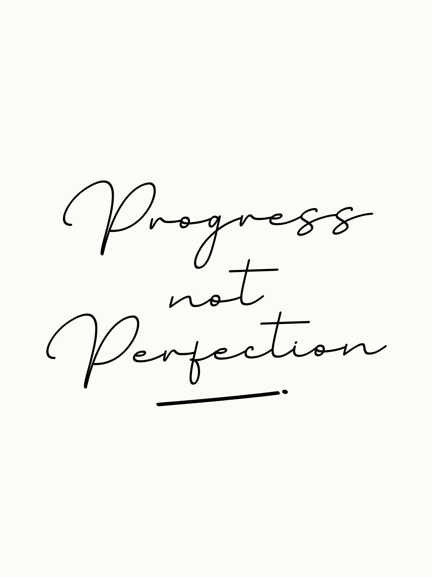 Progress Not Perfection Wall Art Printable - Minimalist Poster ...