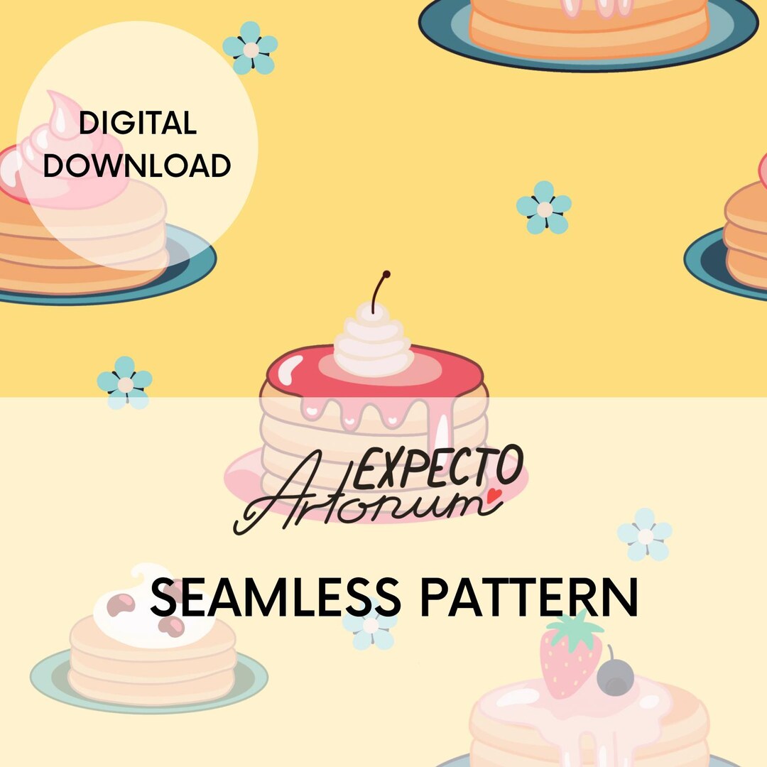 Seamless Pancakes Pattern, Cute Pattern, Pancake, Spring, Celebration ...