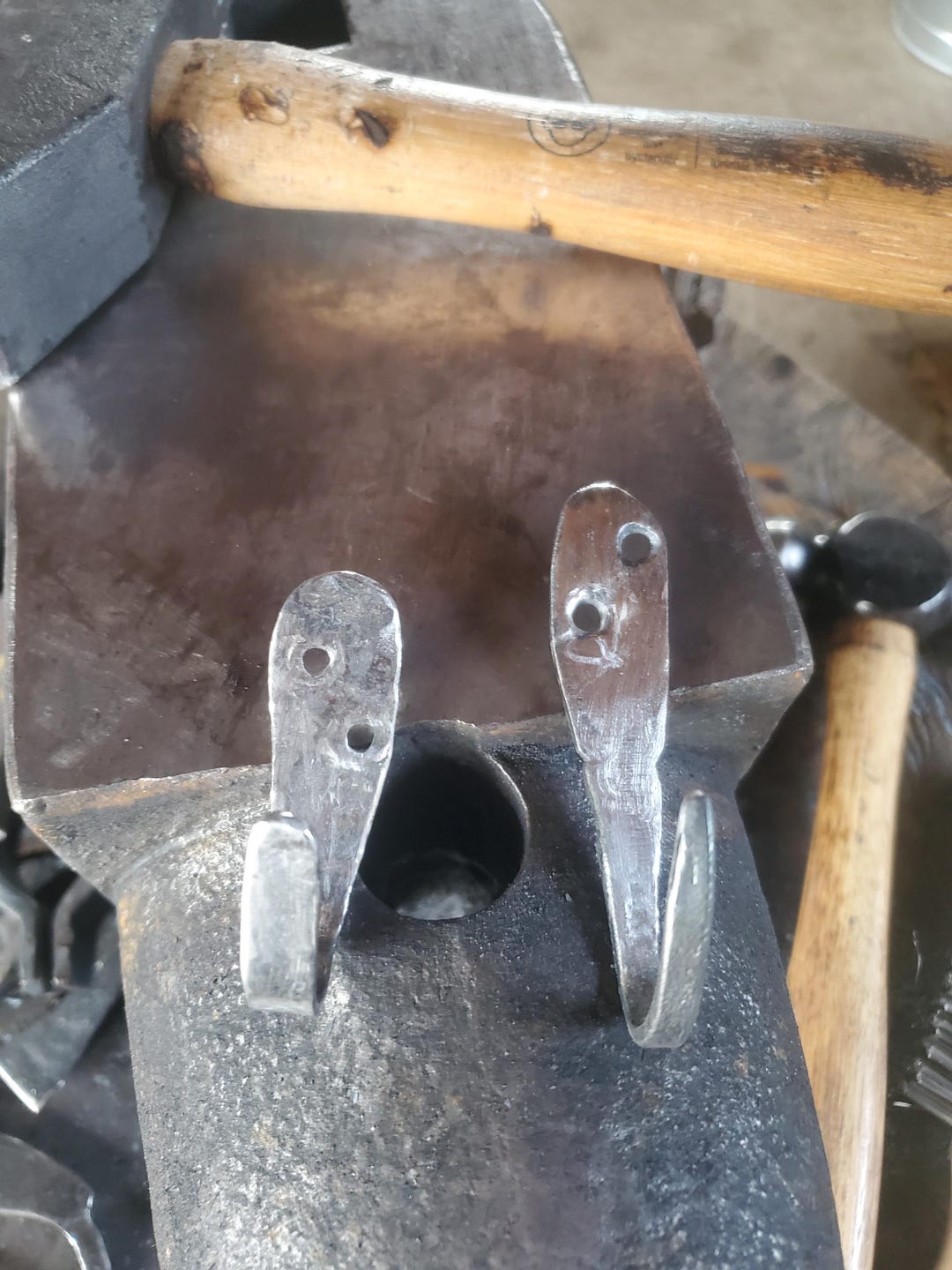 Small Hand Hammer Forged J Hook - Coat Hook, Pot Hook, Iron Hook ...