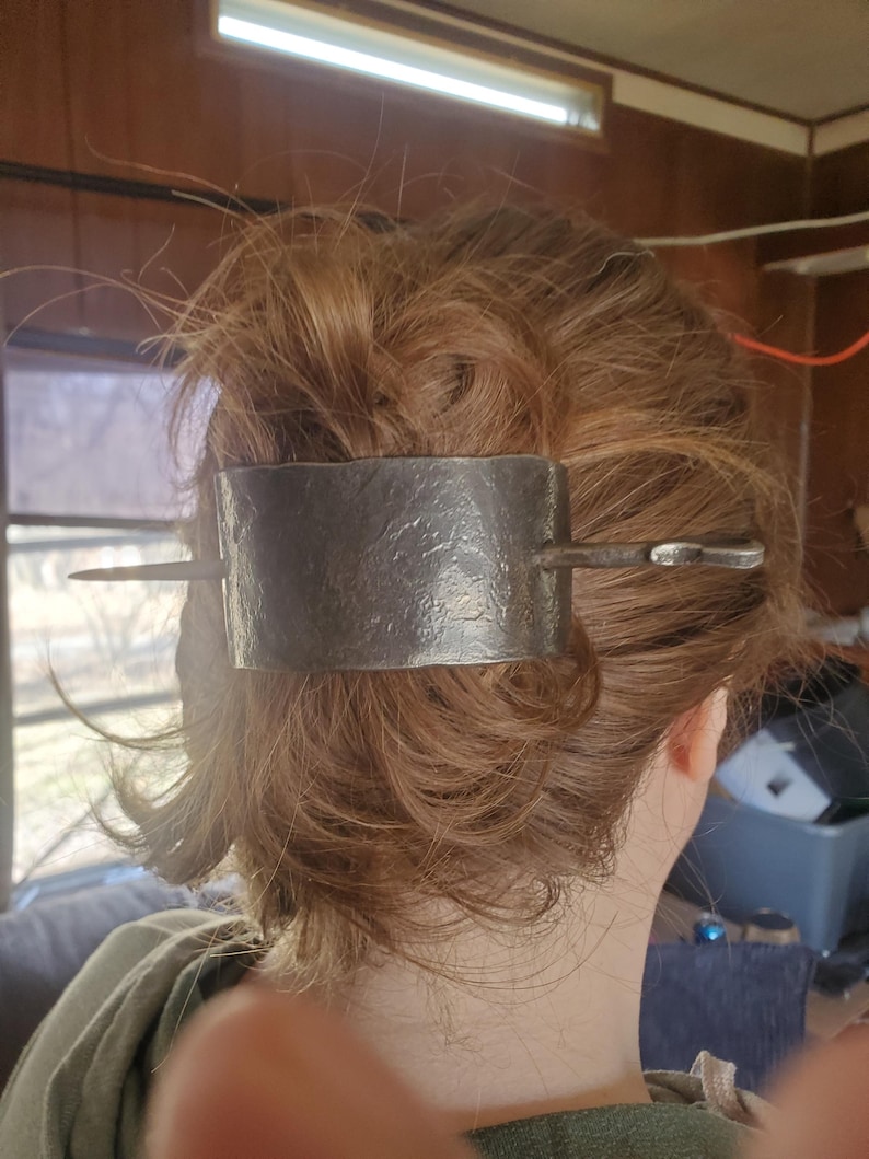 Hand Forged Steel Hair Slide – Rustic Viking Hair Pin, Bun Holder - Etsy