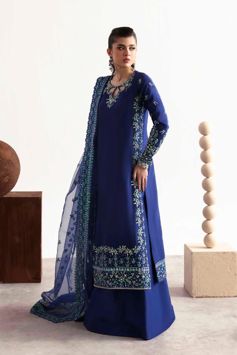 Handmade Embroidered Pakistani Wedding Dress: Designer Formal Wear - Etsy