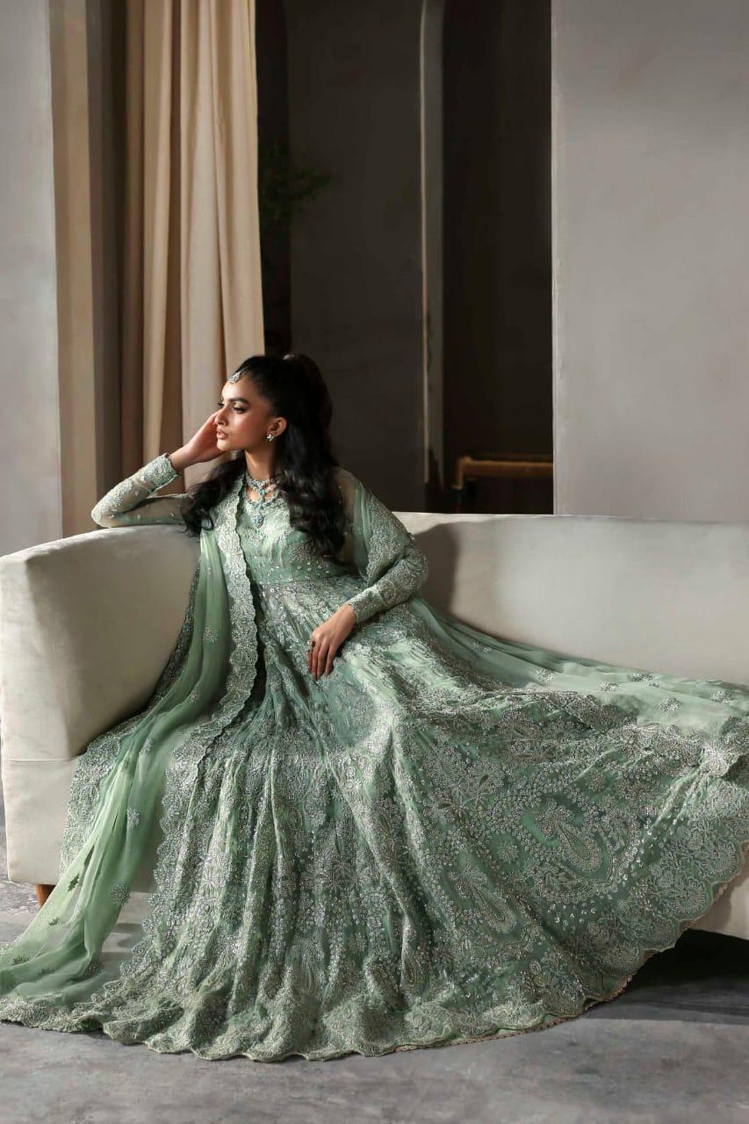 Handmade Embroidered Pakistani Wedding Dress: Formal Designer Wear - Etsy