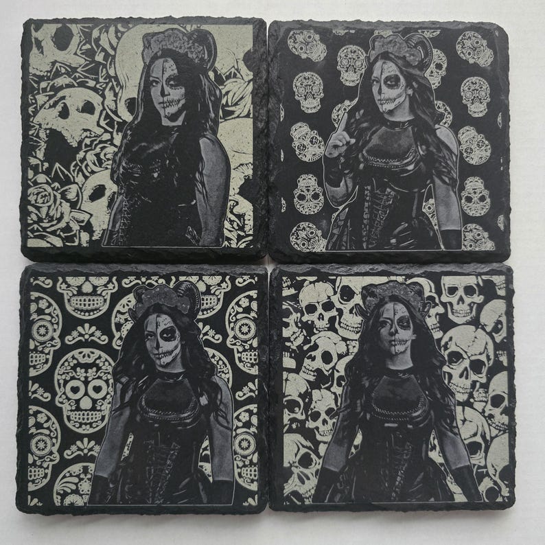 Stephanie Vaquer Custom Slate Coaster Set | WWE | Laser Engraved Slate Coaster - Etsy
