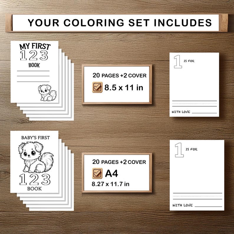 Baby's First 123 Book: Interactive Coloring Pages (digital Download, US ...