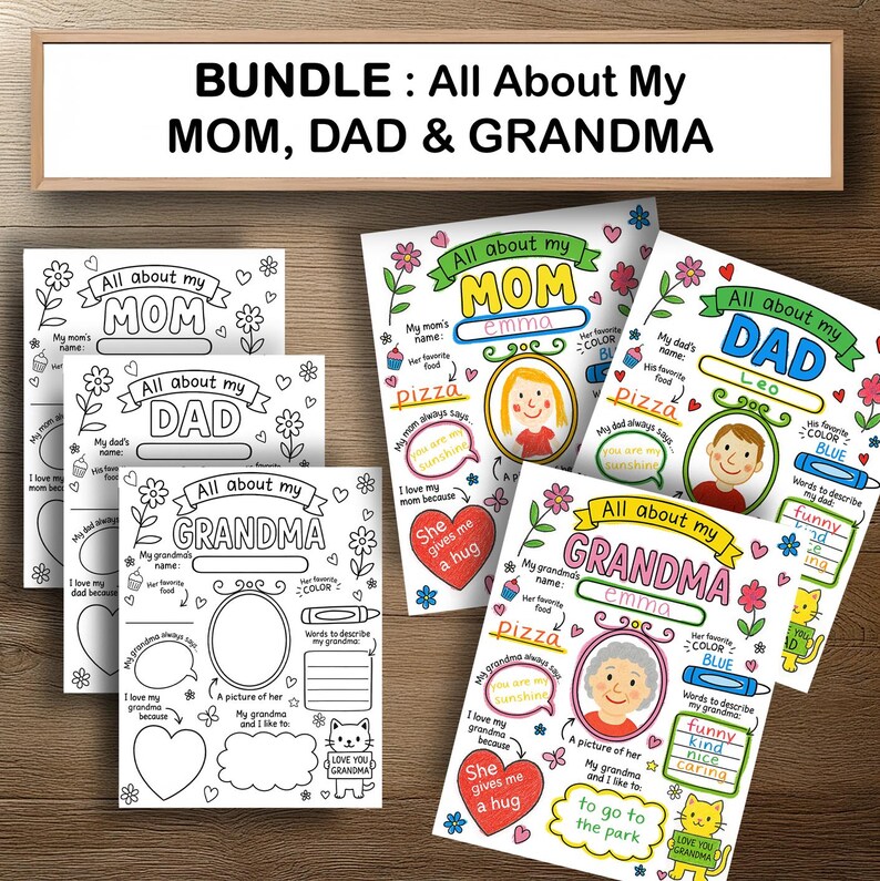 Grandparents Day Coloring Pages: Mom, Dad, Grandma Questionnaire ...