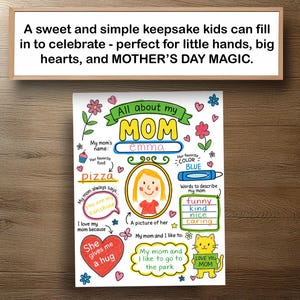 Mother's Day Coloring Page: All About My Mom Printable Gift (digital ...