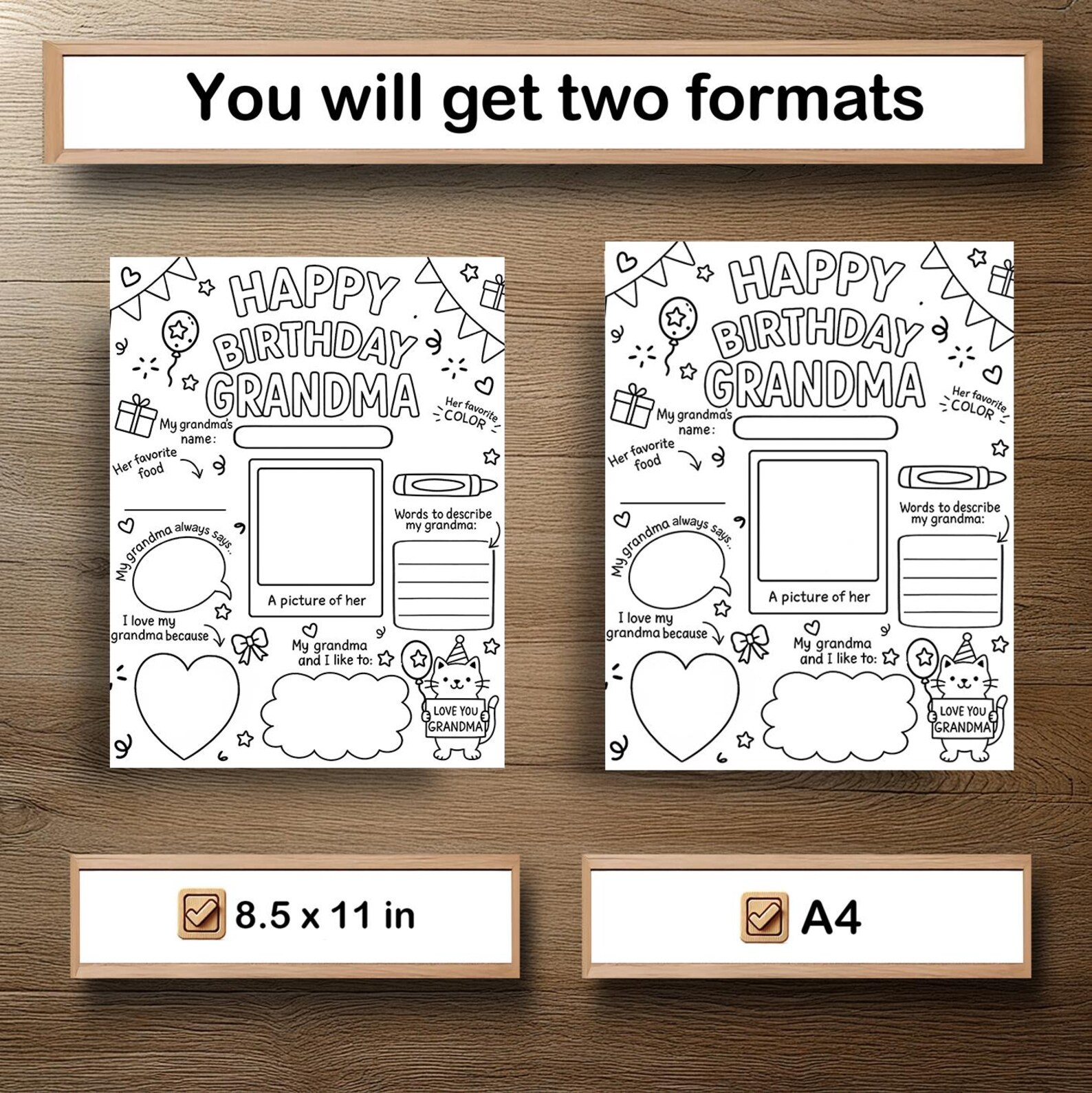 Happy Birthday Grandma Coloring Page Printable All About Grandma Fill ...