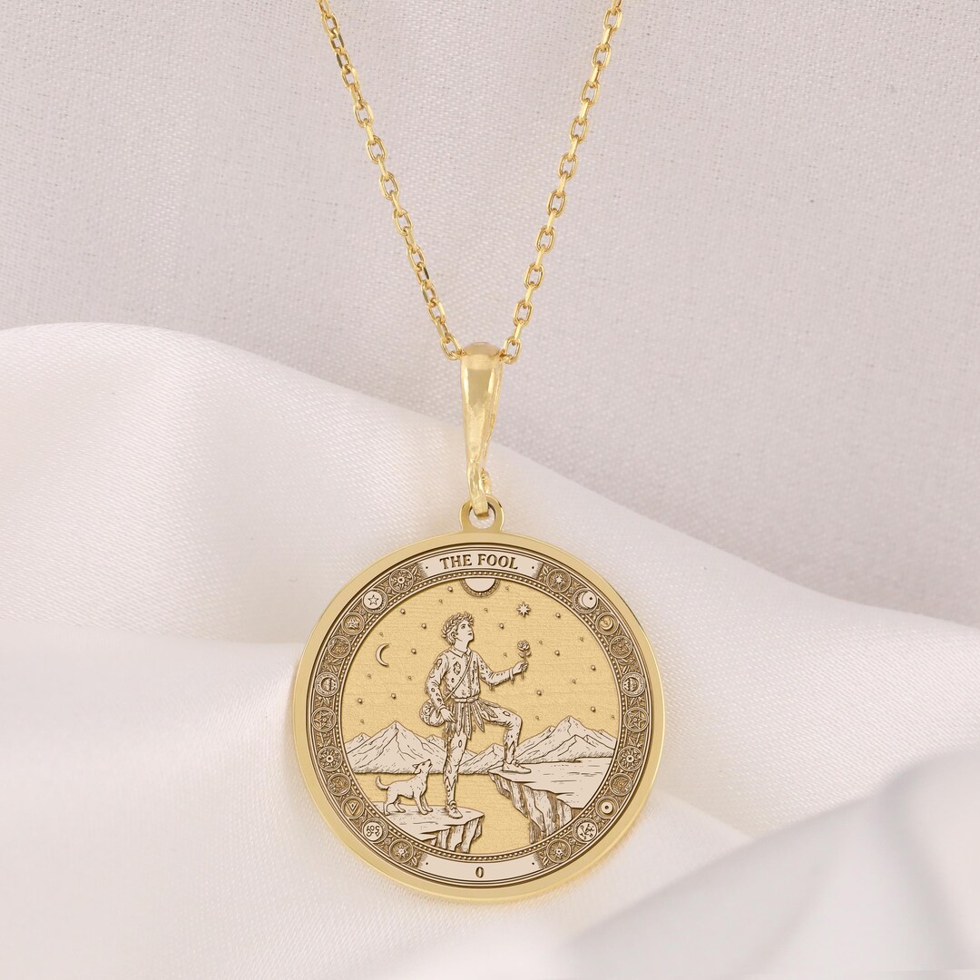 14K Gold the Fool Tarot Necklace – Symbol of New Beginnings, Freedom ...