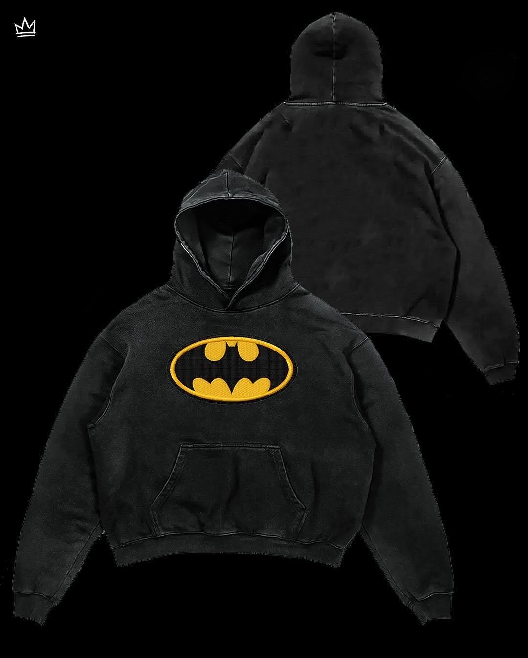 BLACK EMBROIDERY HOODIE - Etsy