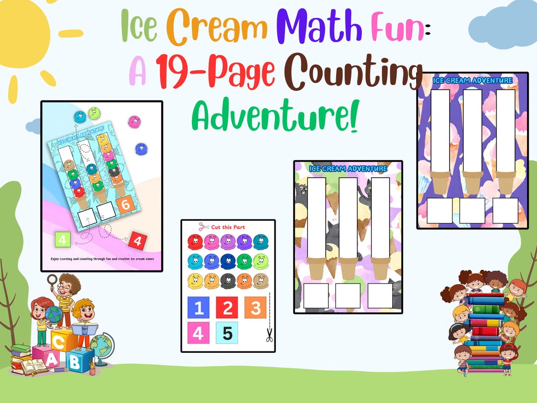 Counting Scoops With Ice Cream, Ice Cream, Math Activity, Kids Activity ...