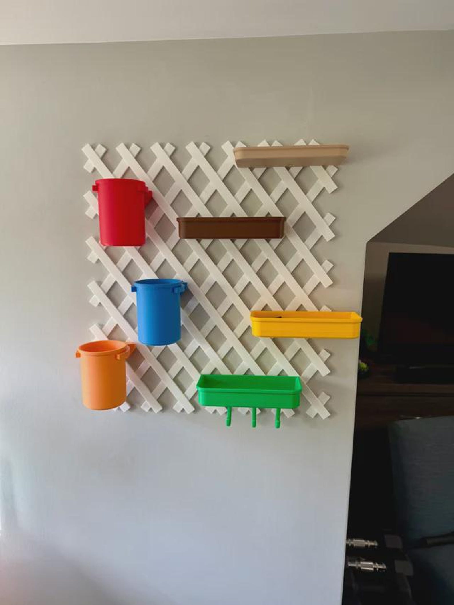 Trellis Modular Wall Organizer | 3D Printed Pegboard Alternative, Plant ...