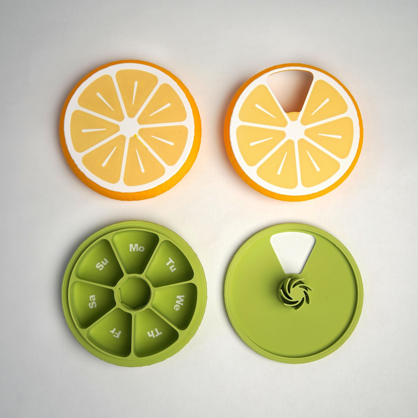 Loopfruit Citrus Pill Organizer – Fun 7-day Weekly Pill Case, Travel ...