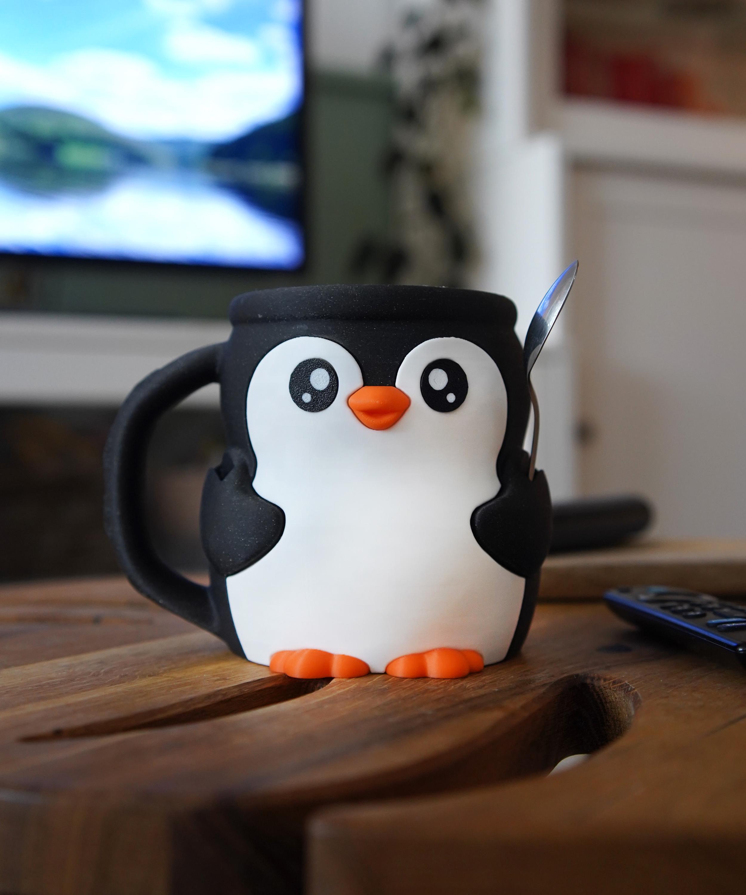 Pebbles Penguin Ice Cream Pint Holder – Cute 3D Printed Gift for Ice ...
