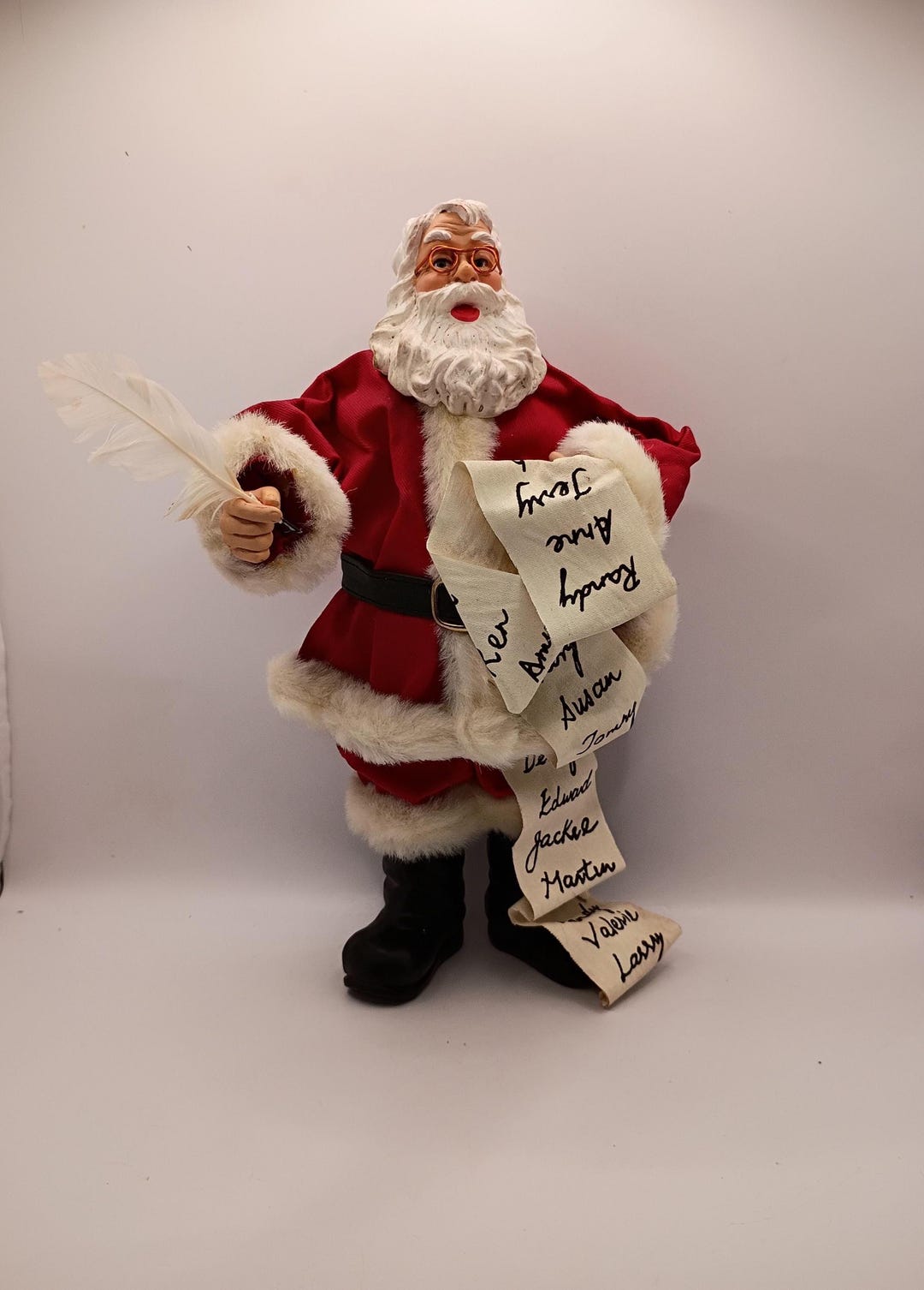 Vintage Paper Mache Santa Checking His List - 1990's - Etsy