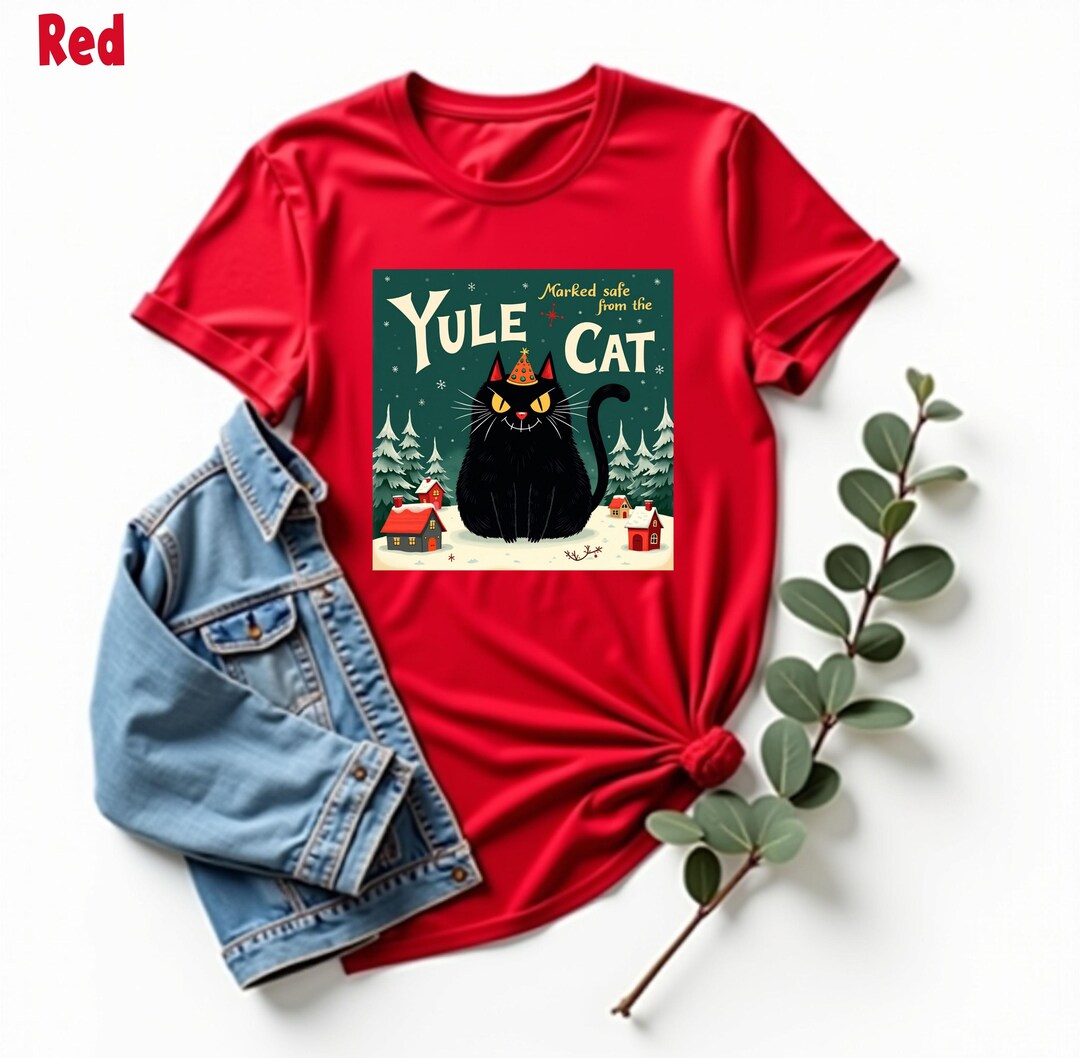 Vintage Creepmas the Yule Cat Tarot Card Dark Christmas T-shirt Gothic ...