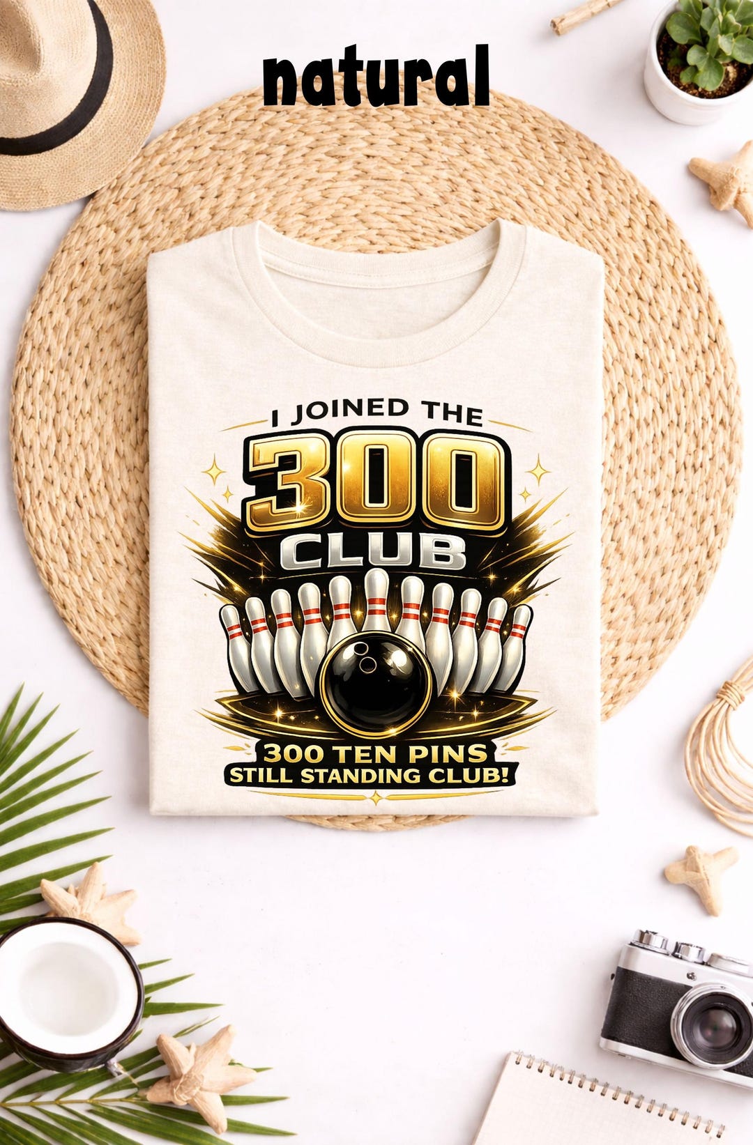 I Joined the 300 Club 300 Ten Pins, Bowling Strike Graphic Tee, Retro ...