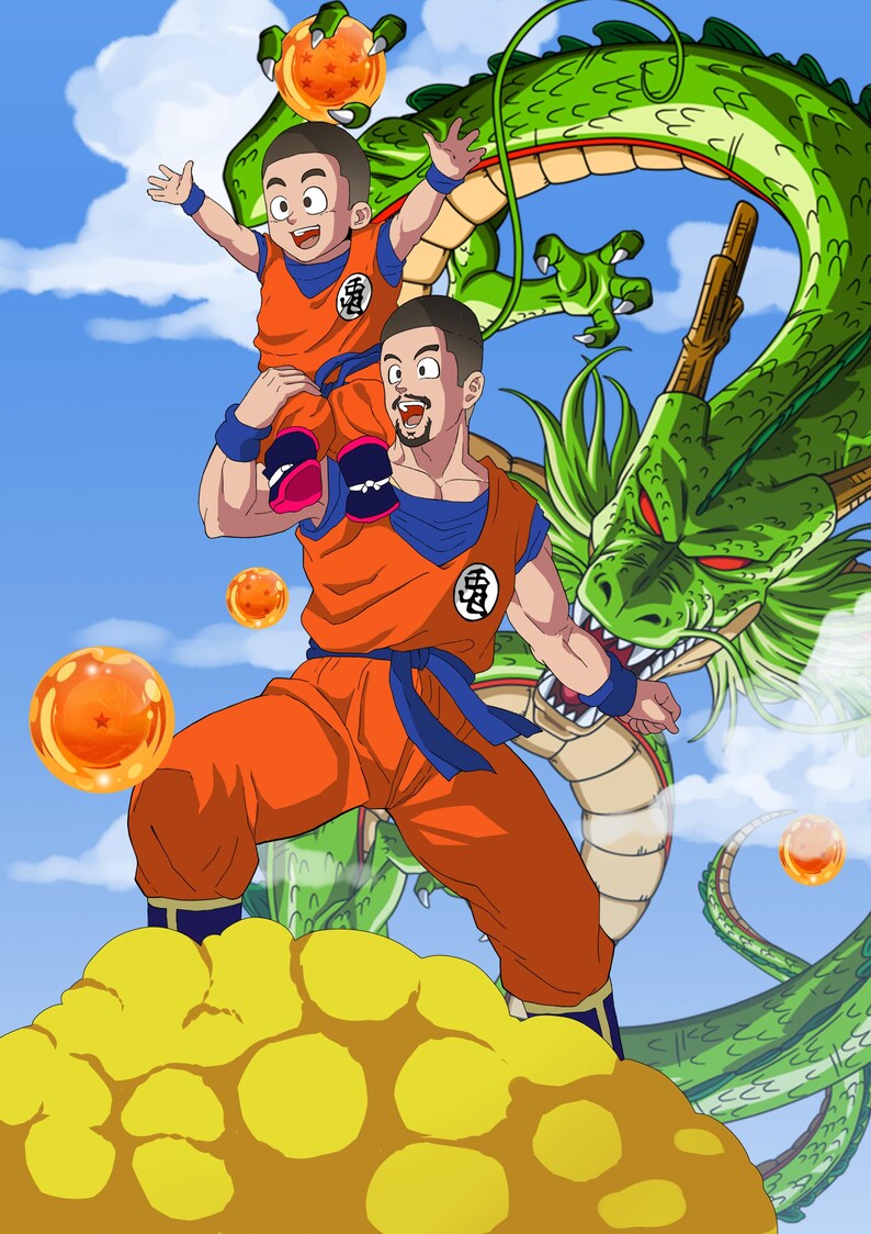 Custom Saiyan Portrait |personalized Super Fighter Anime Art | Unique ...