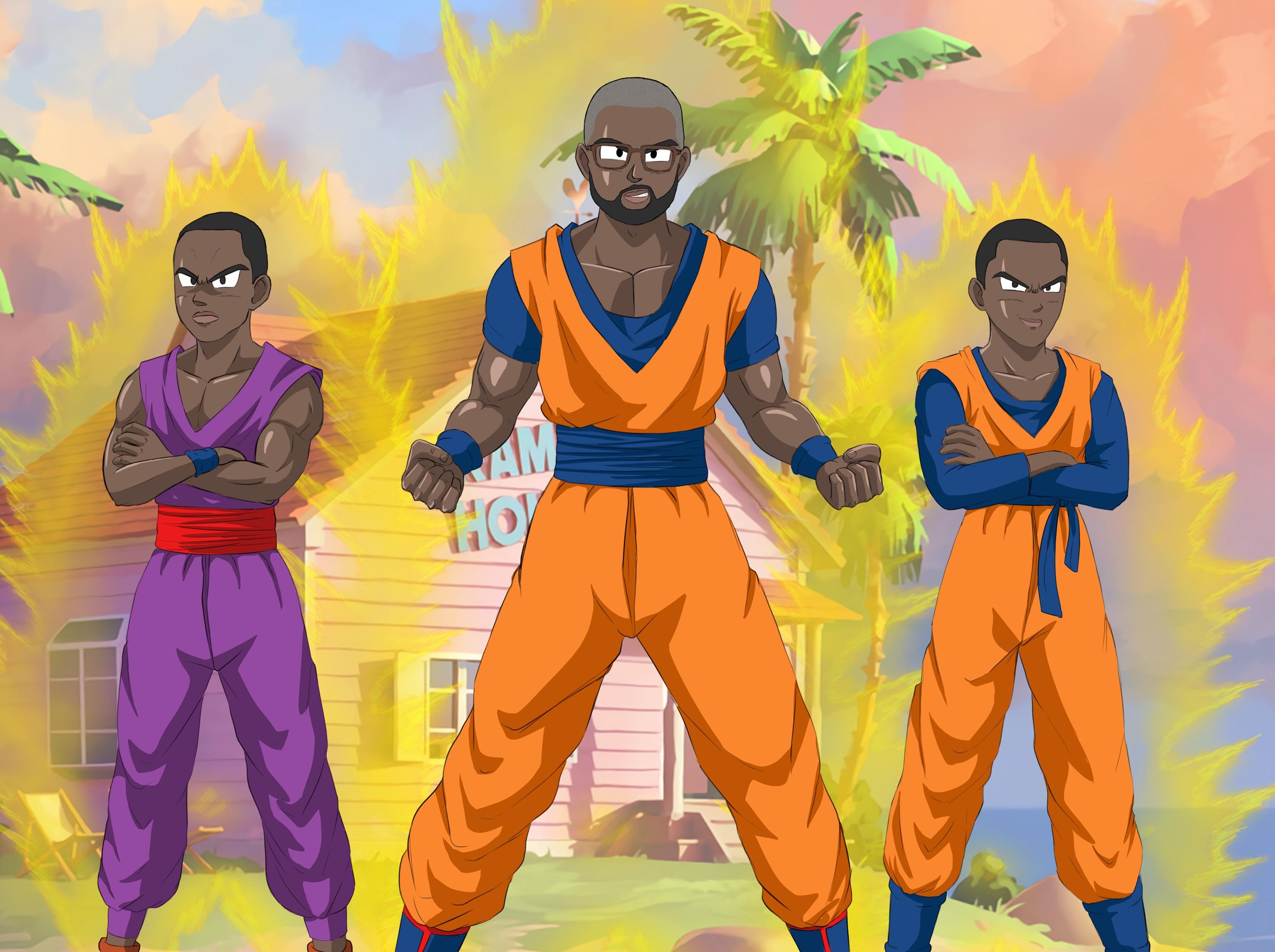 Custom Saiyan Portrait |personalized Super Fighter Anime Art | Unique ...