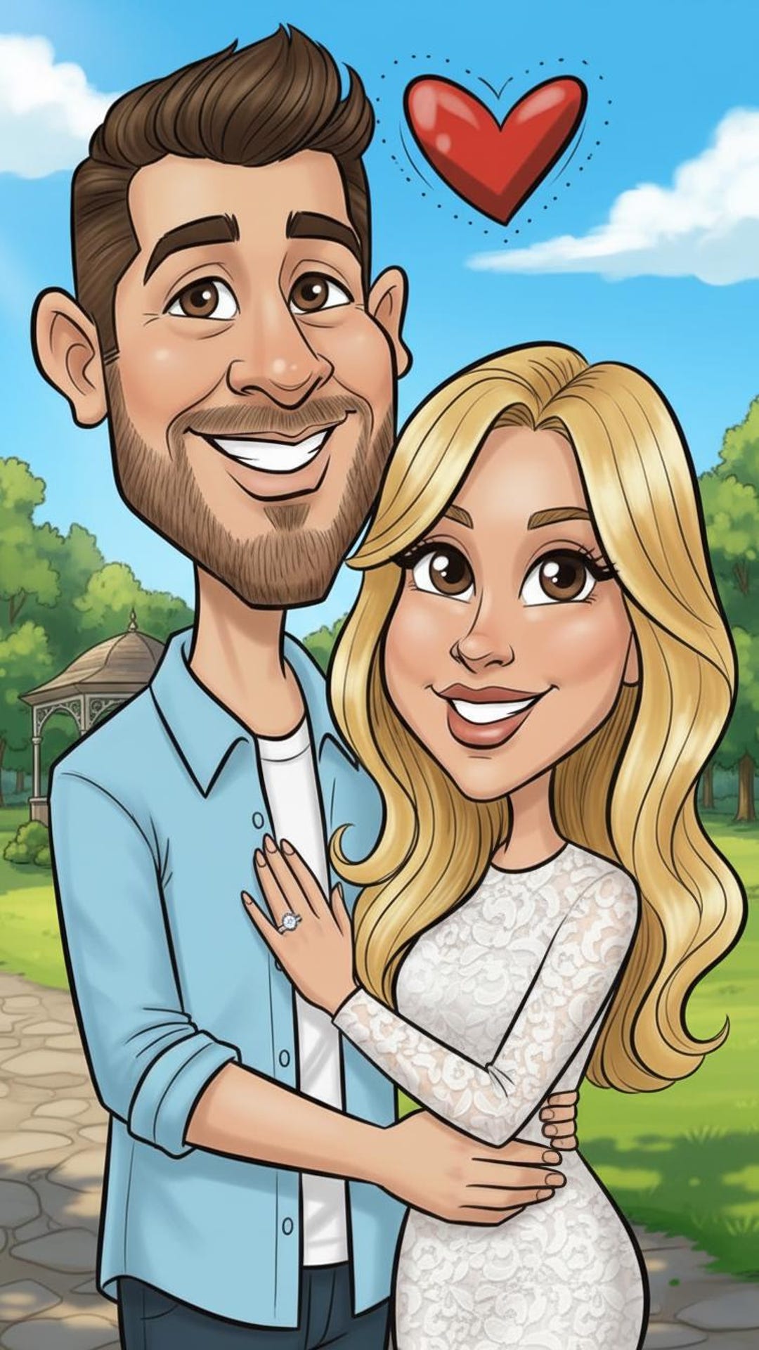Funny Cartoon Caricature Couple Illustration | Custom Couple Drawing ...